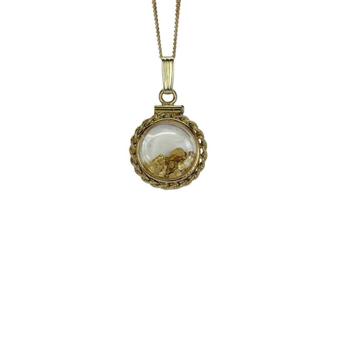 Medium 14kt Gold Rope Bezel Pendant – Waewae Pounamu l Waewae Gold